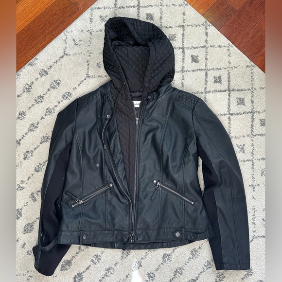 Sebby | Jackets & Coats | Sebby Collection Leather Hooded Jacket | Poshmark